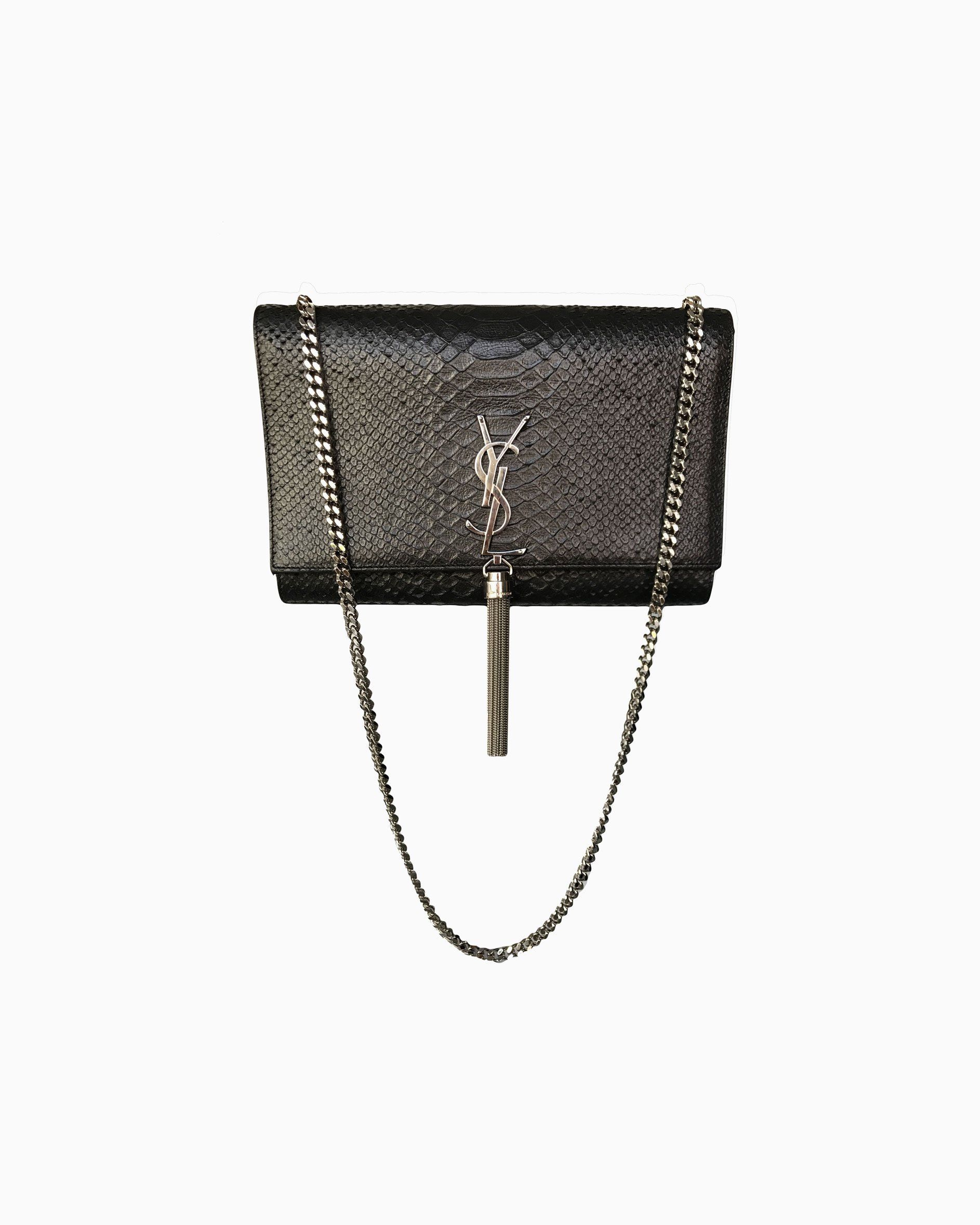 Bolsa YSL Kate Preta Python